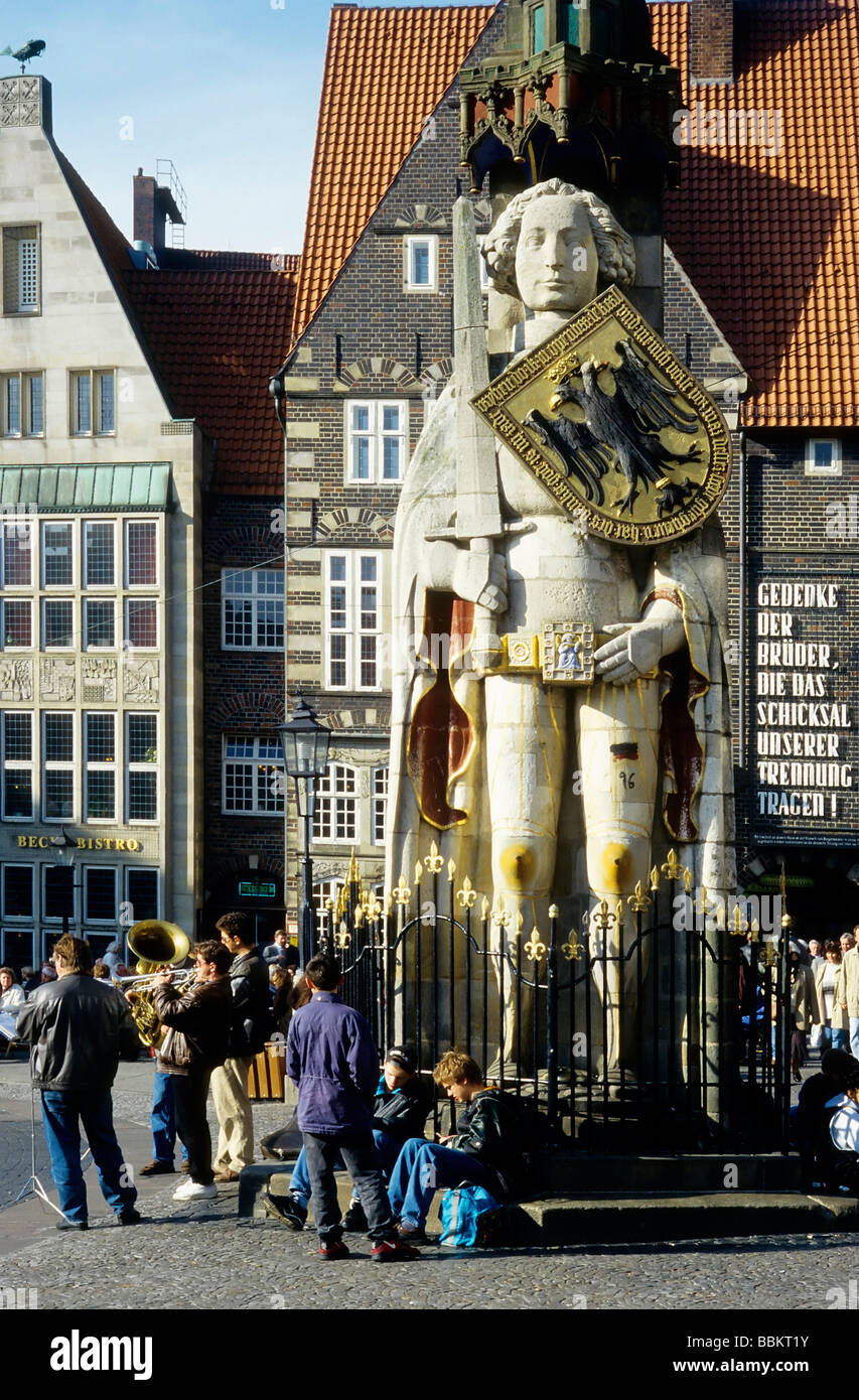 Medieval Roland statue, Bremen Roland, symbol for justice and freedom ...