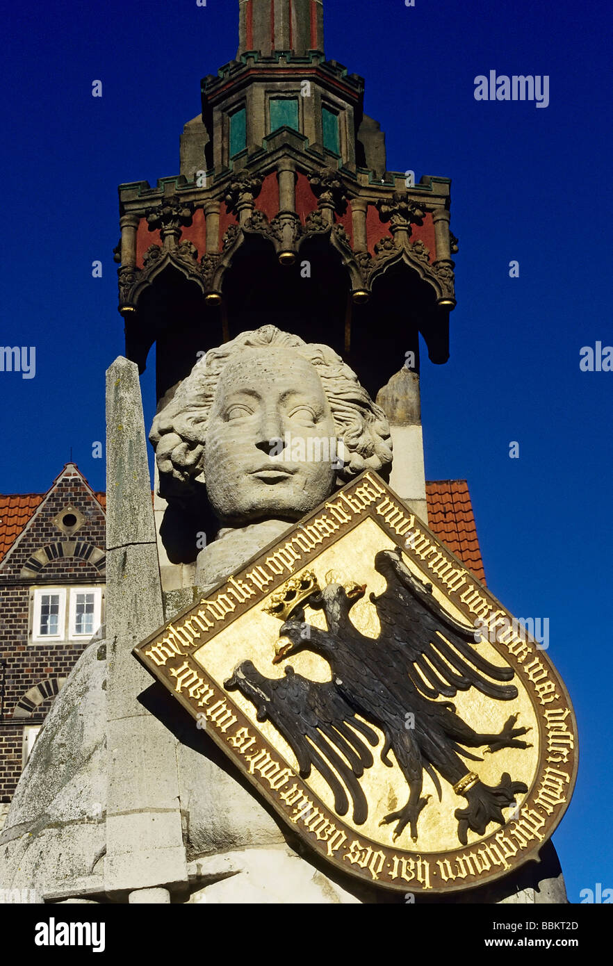 Medieval Roland statue, Bremen Roland, symbol for justice and freedom ...