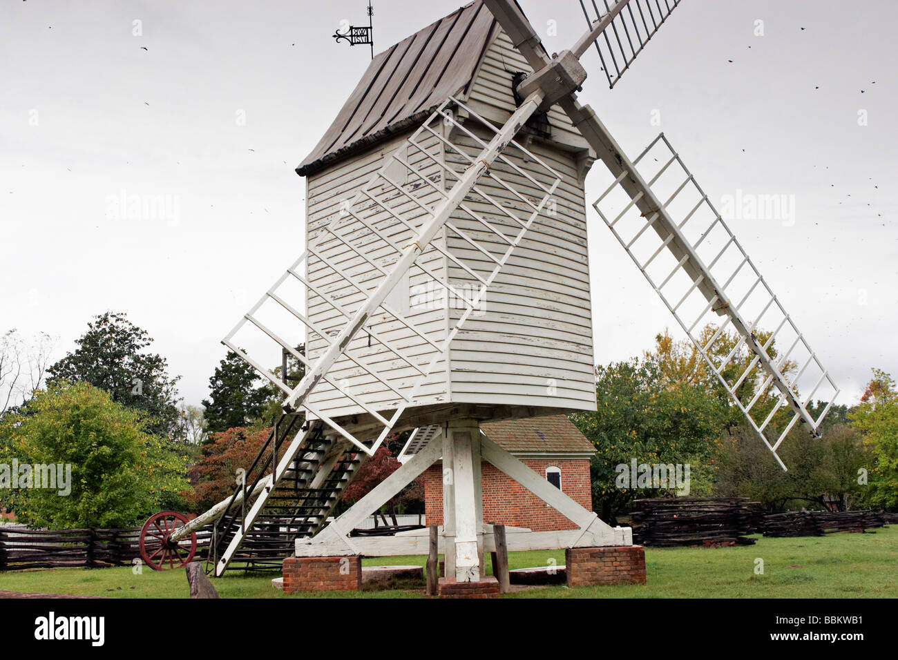 The post windmill in Colonial Williamsburg Virginia Stock Photo - Alamy
