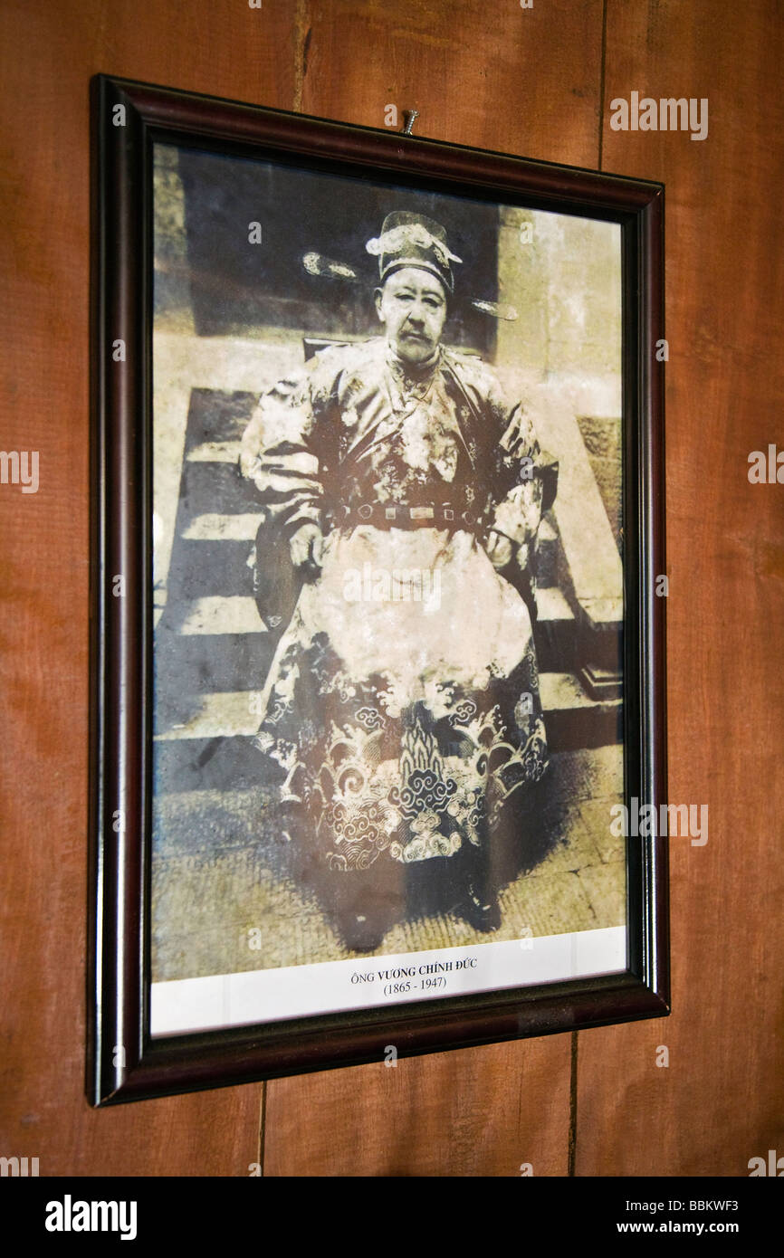 Portrait of the last Hmong King Ong Vuong Chinh Duc in the palace of ...