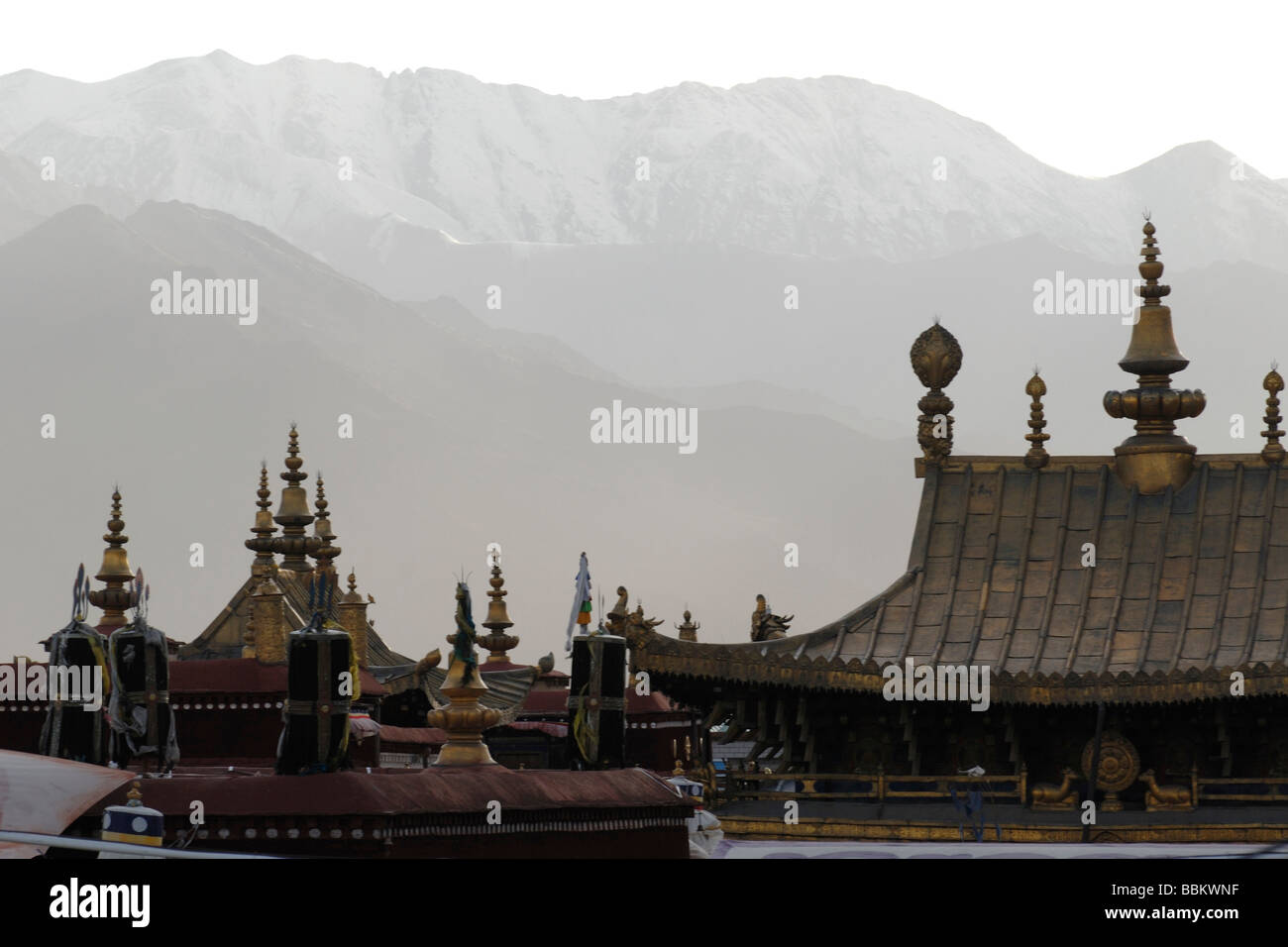 Golden roofs of the holy Jokhang temple, most important sanctuary in ...