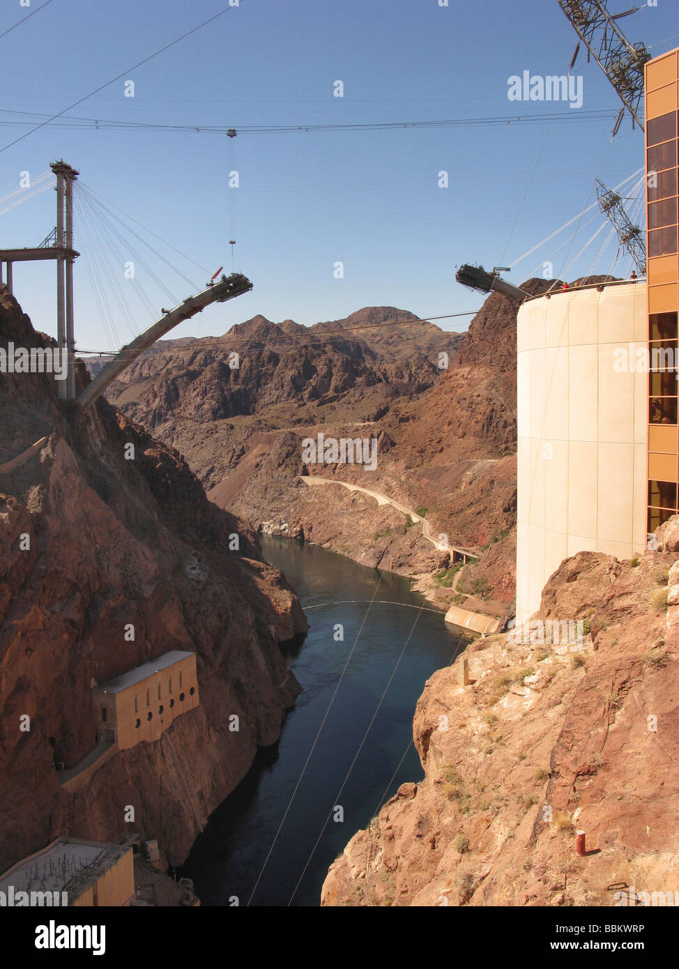 Hoover dam,new bridge under constuction,spanning the state divide Stock ...