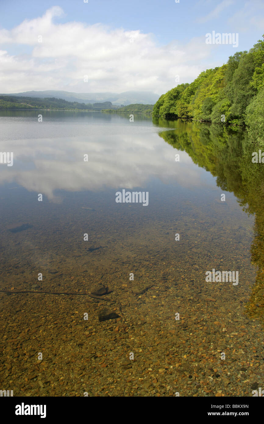 Loch Venachar, Scotland. Scenic morning view of Loch Venachar looking ...