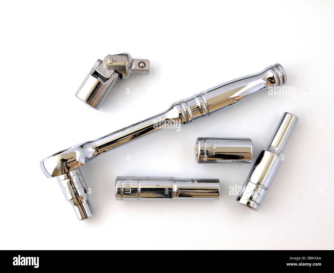 1 4 inch square drive socket ratchet tool and sockets Stock Photo - Alamy