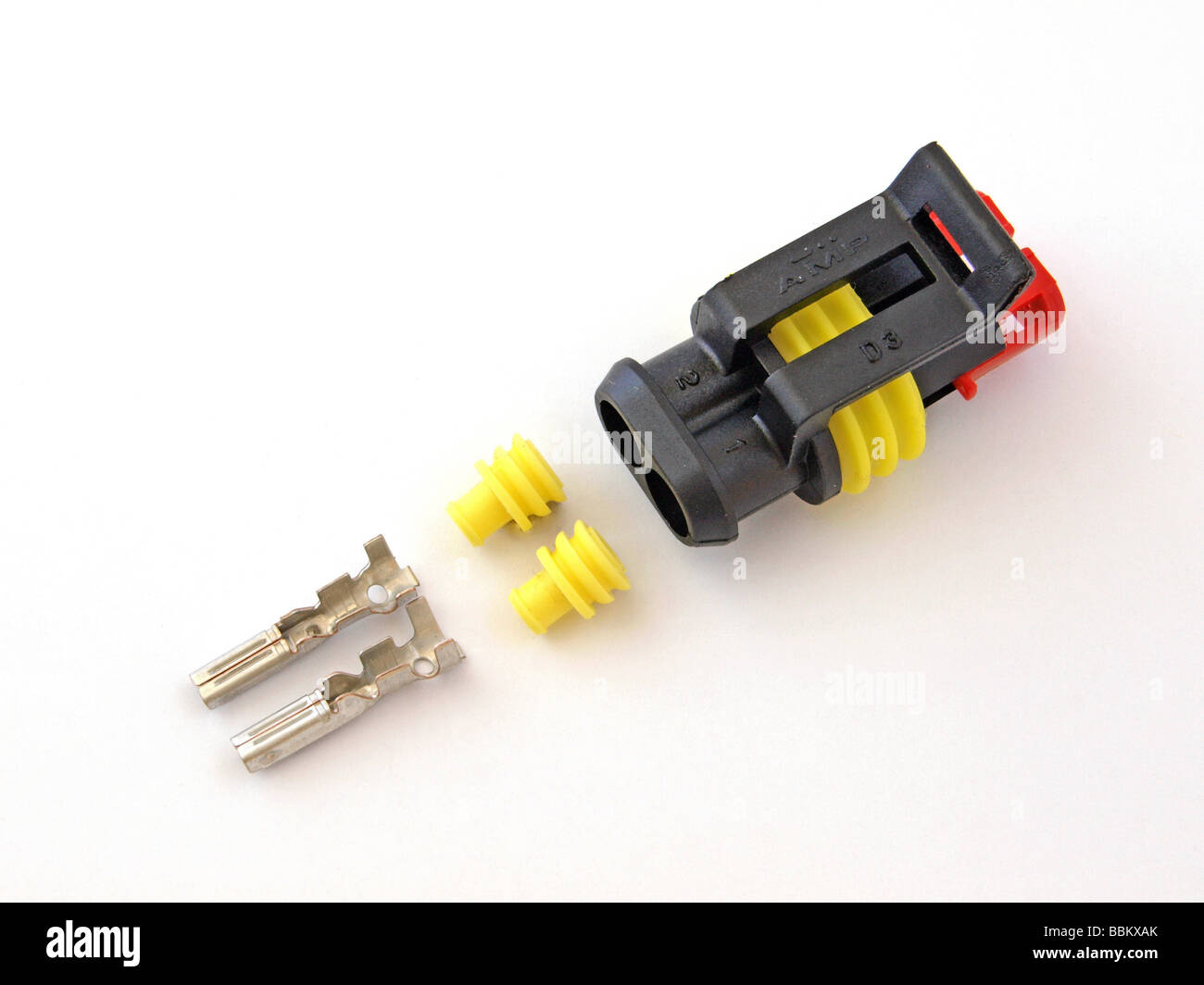 Electronic plug connections used to join wire Stock Photo - Alamy