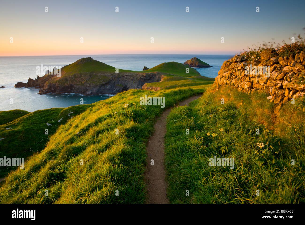 Coast path at Rumps Point North Cornwall England UK Stock Photo - Alamy