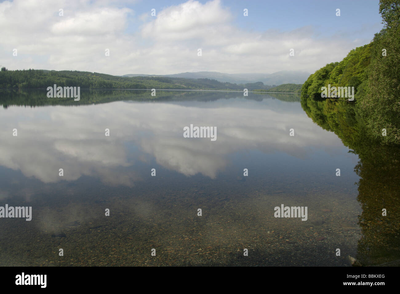Loch Venachar, Scotland. Scenic morning view of Loch Venachar looking ...