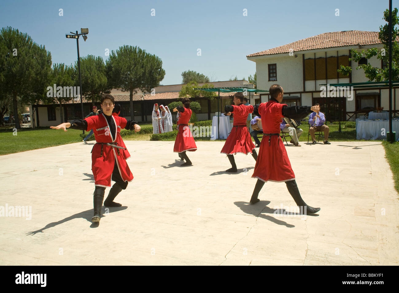 Near Ephesus, Turkish men & women wear traditional clothes perform ...