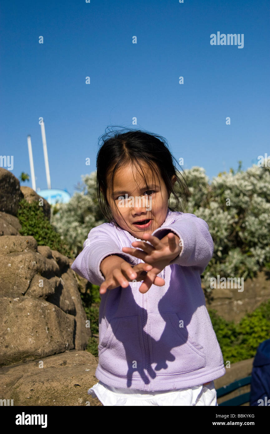 Child jumping off wall hi-res stock photography and images - Alamy