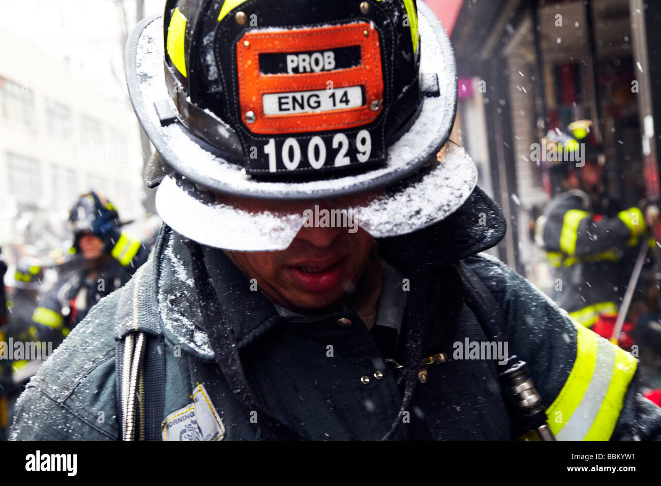 firefighter in action, New York Stock Photo - Alamy