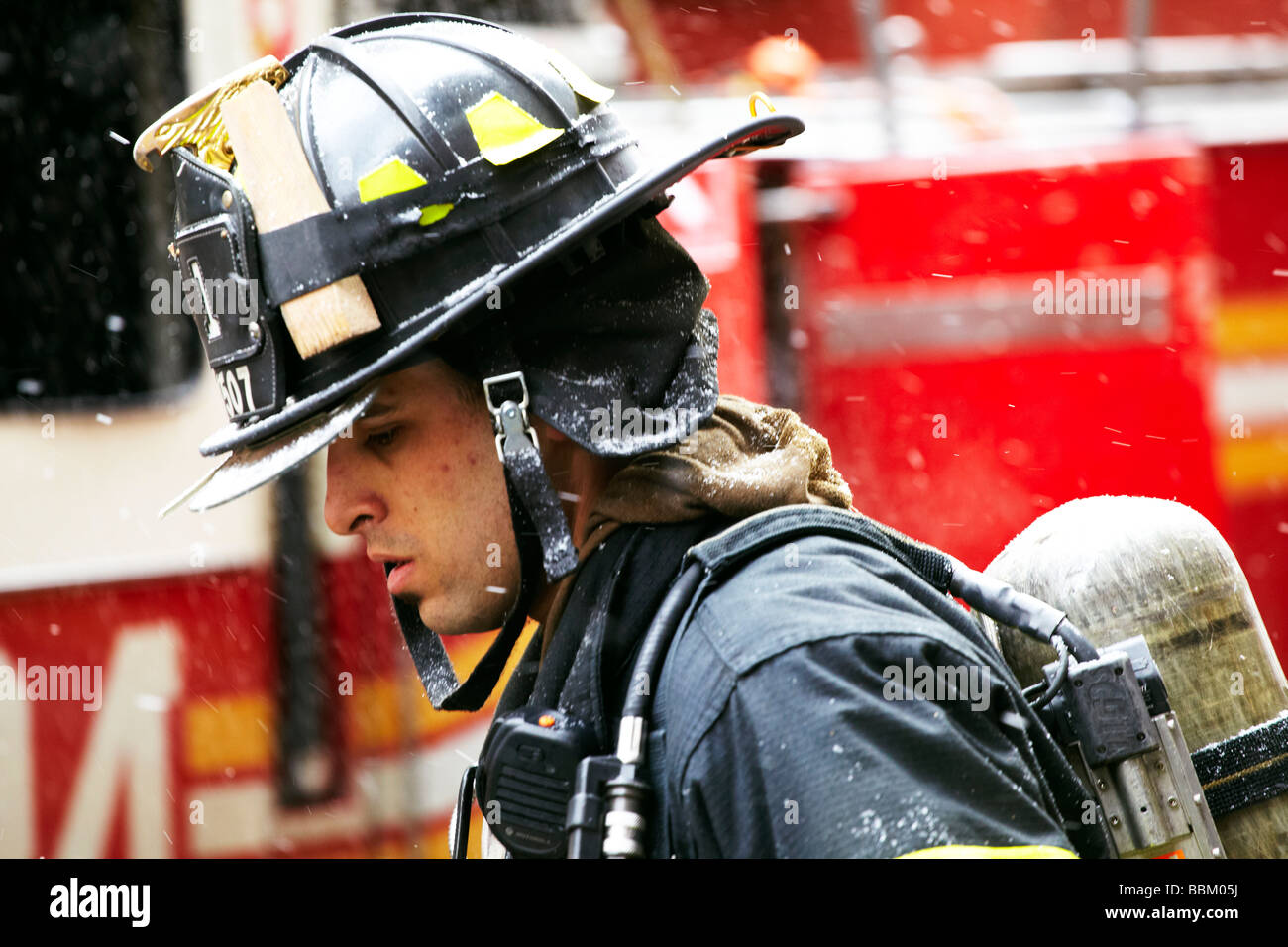 firefighter in action, New York Stock Photo - Alamy