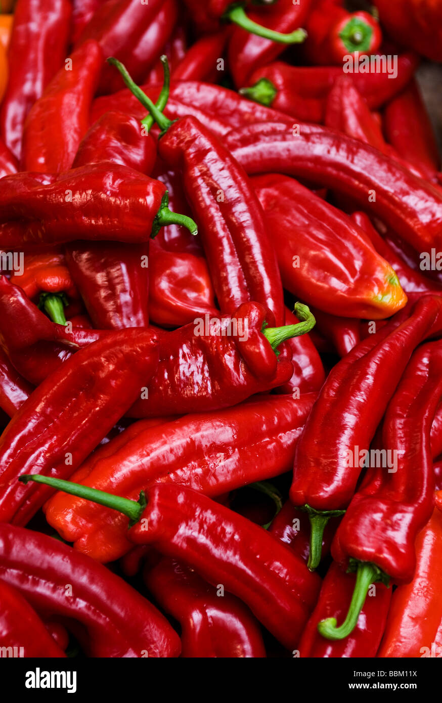 Five red chilli peppers hi-res stock photography and images - Alamy