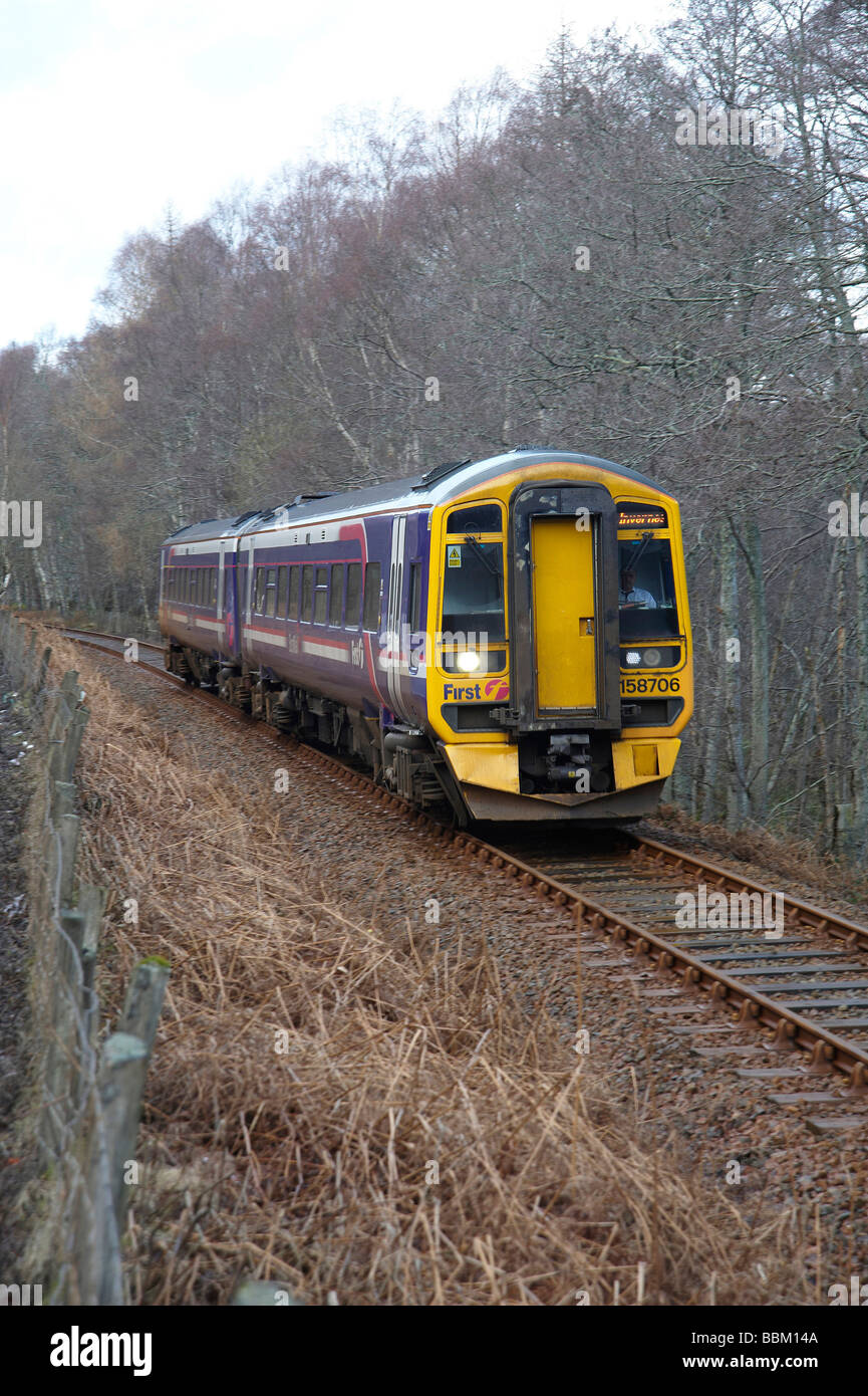 Local Scotrail train on the Inverness to Kyle of Lochalsh Line ...