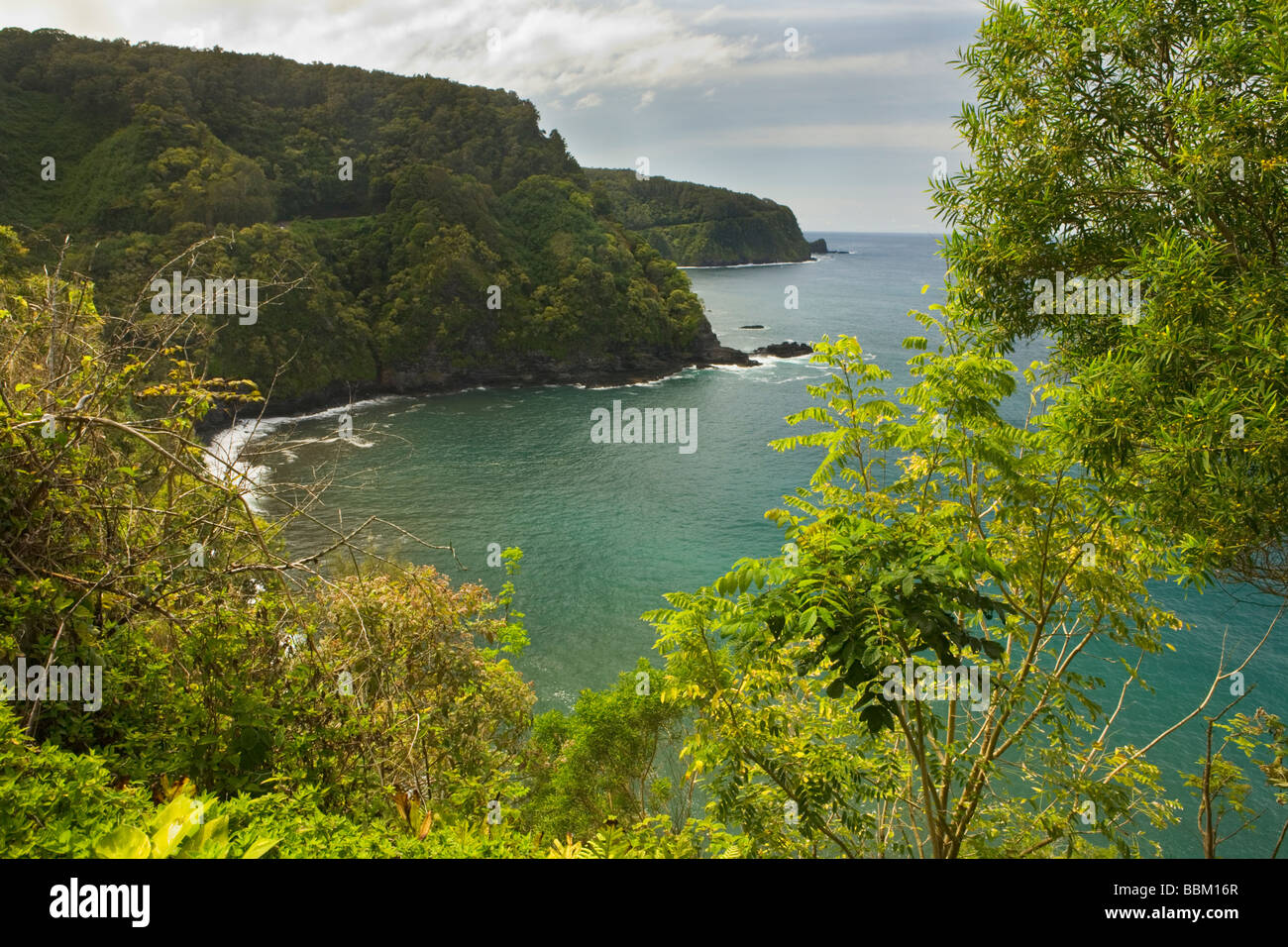 Pacific Ocean overlook as seen from the Hana highway- Maui Hawaii USA ...
