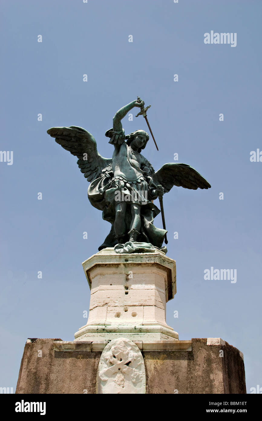Statue on the top of Castle St Angelo Stock Photo - Alamy