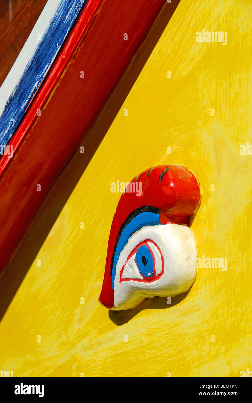 MALTA. The Eye of Osiris on a traditional luzzu (Maltese fishing boat ...