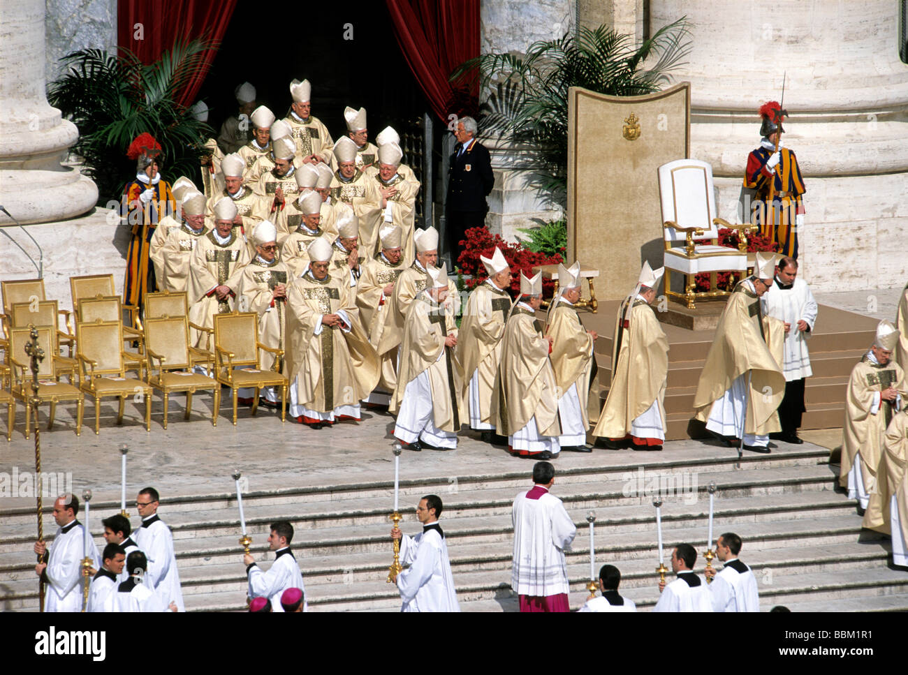 Procession of the cardinals, inauguration of Pope Benedict XVI ...