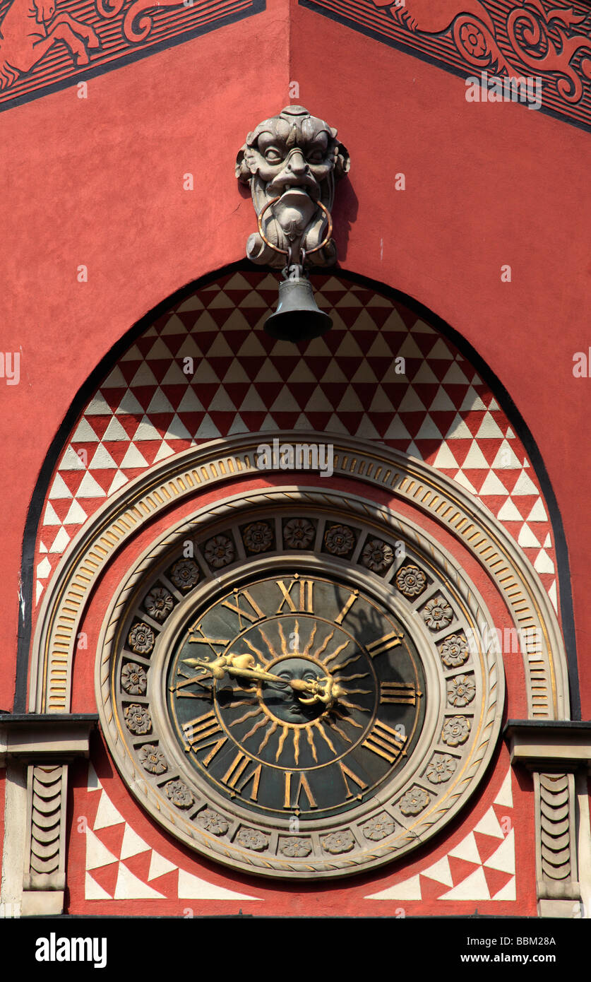 Poland Warsaw Old Town Square wall clock Stock Photo - Alamy