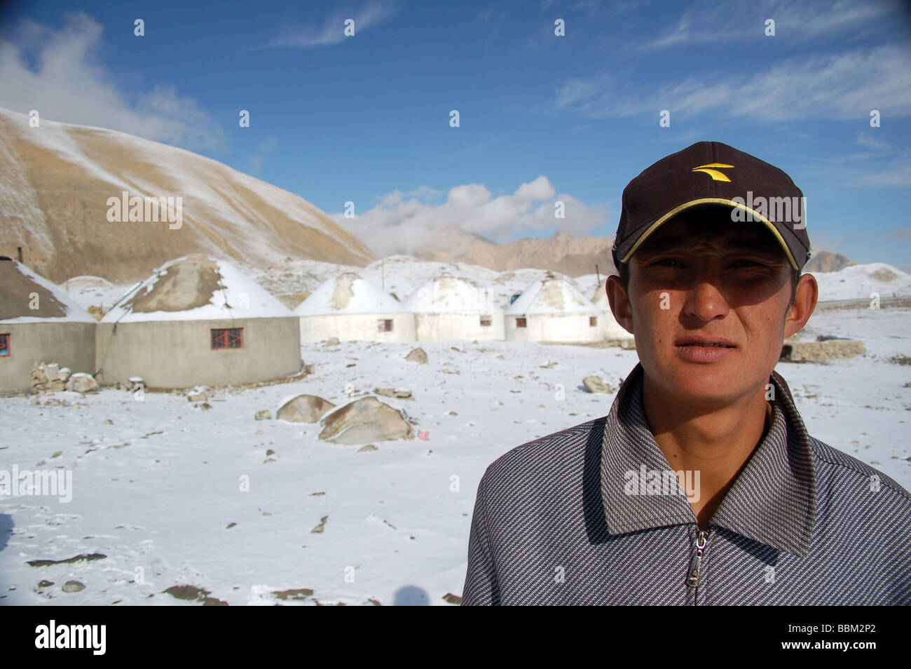 Portrait of Kyrghyz man in Karakul Lake, Xinjiang, CHINA Stock Photo ...