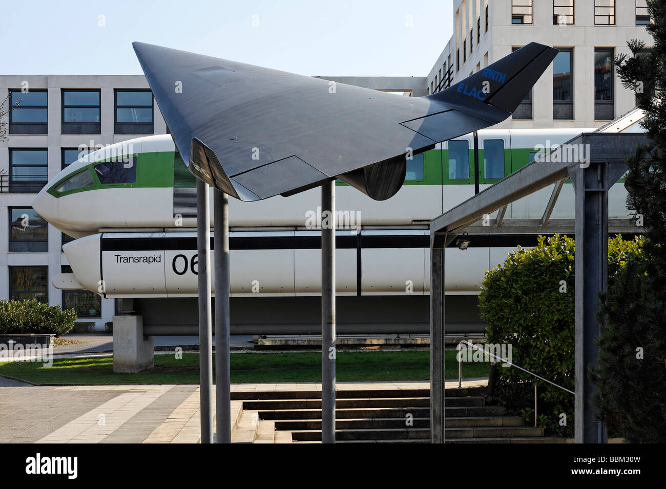 German Museum Bonn, Transrapid 06 and futuristic model of an aircraft ...