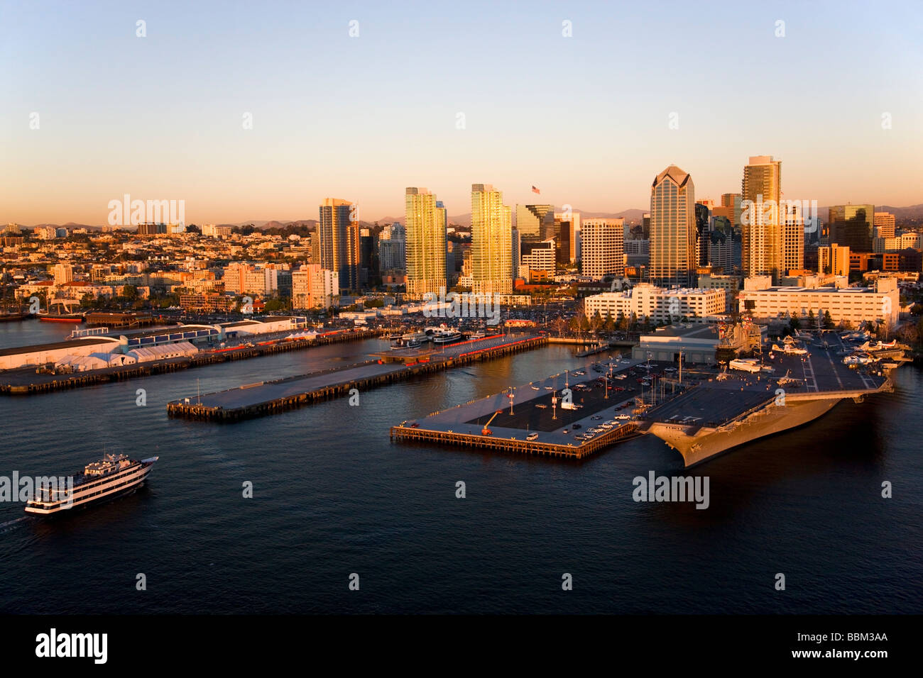 The Navy aircraft carrier USS Midway downtown San Diego California ...