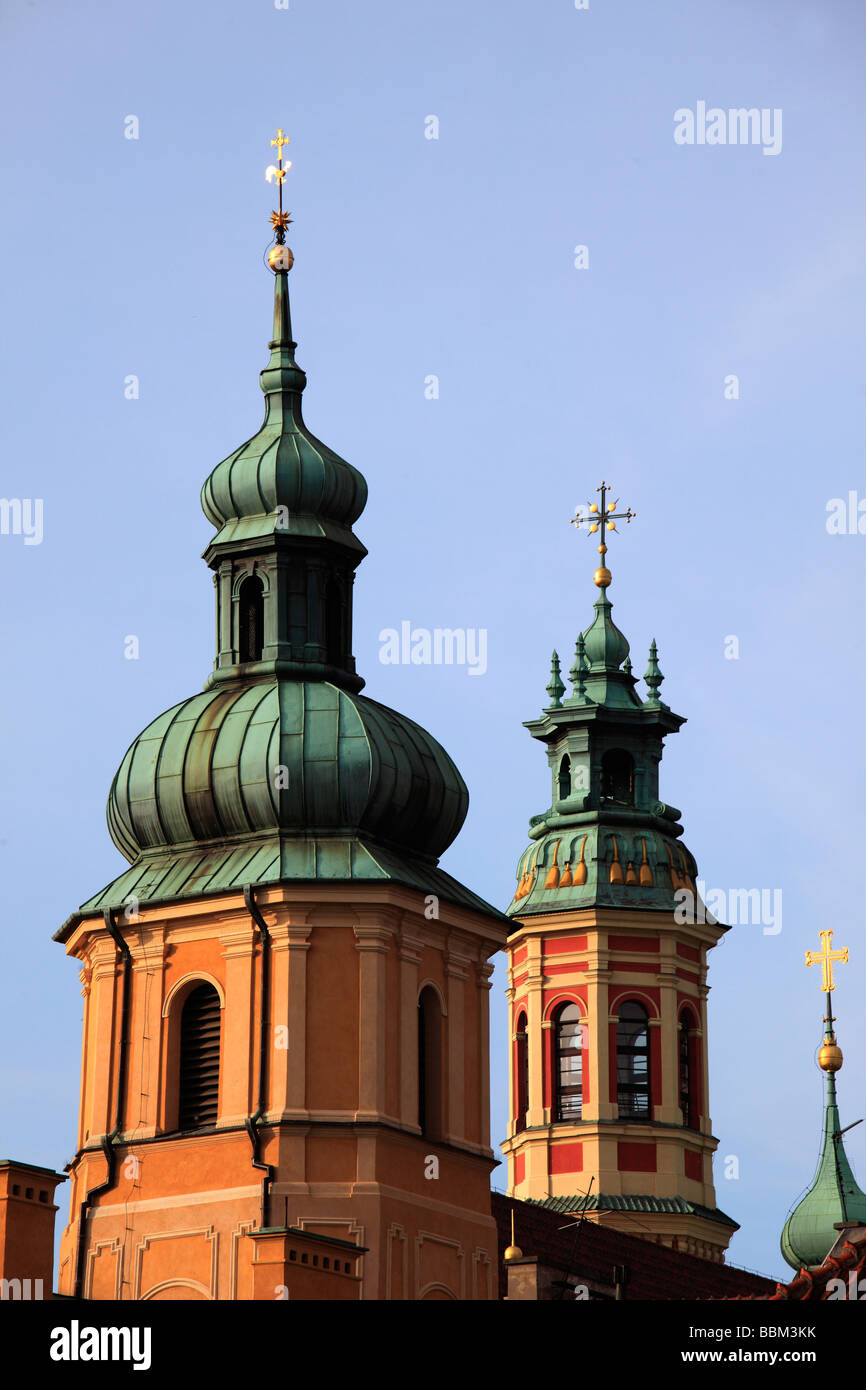 Poland Warsaw church spires towers Stock Photo - Alamy
