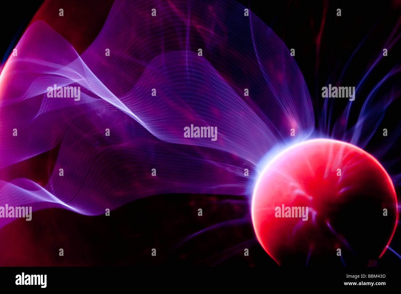 Close up of a plasma / lightning ball Stock Photo - Alamy