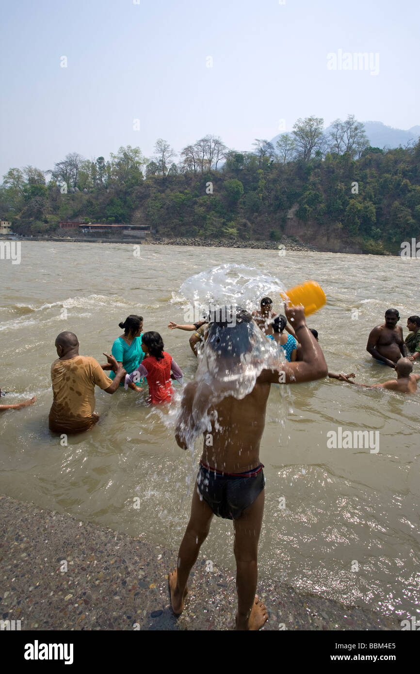 People bathing in the Ganges river. Rishikesh. Uttarakhand. India Stock ...