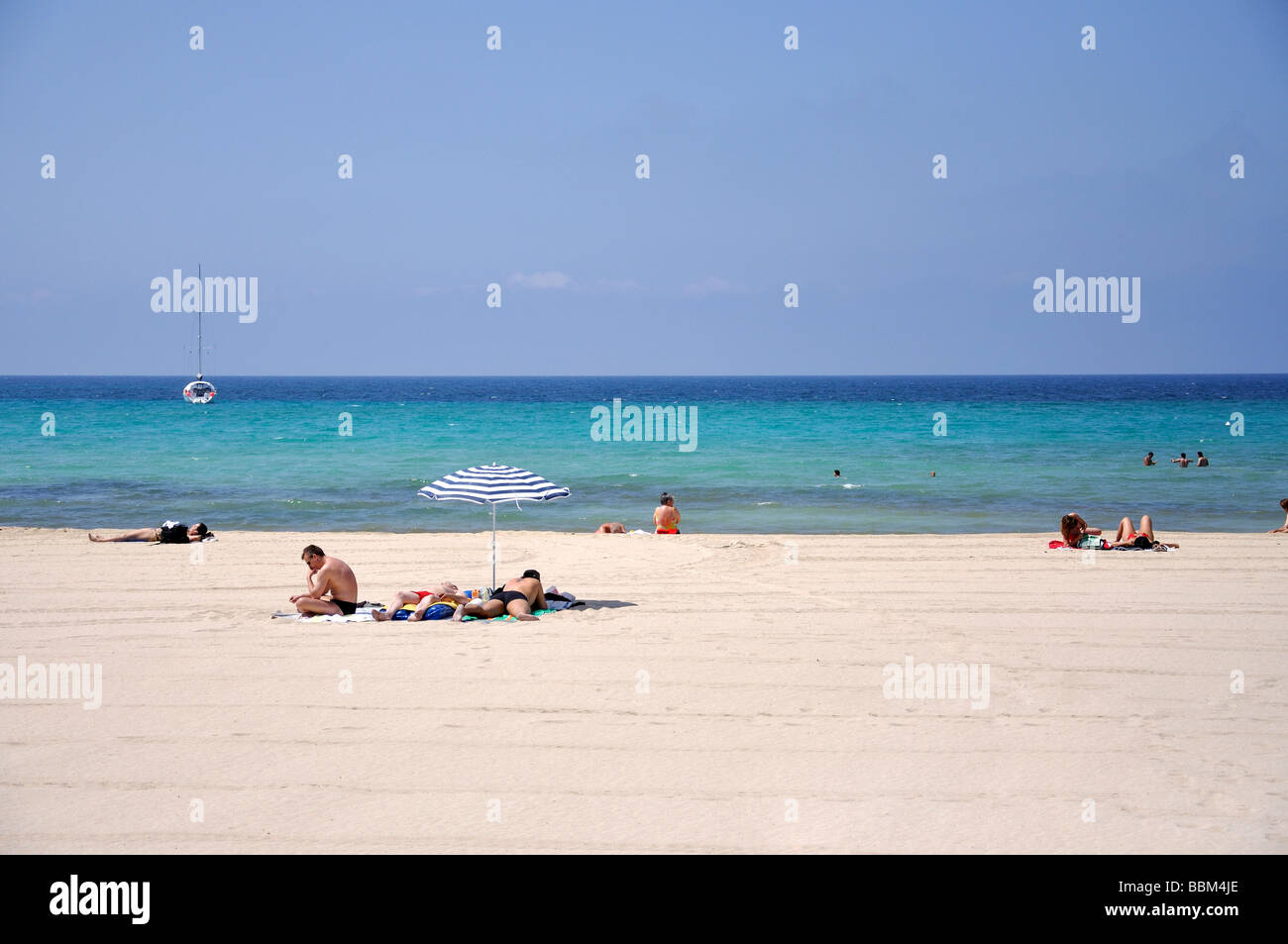 Beach view, Can Pastilla, Palma Municipality, Mallorca, Balearic ...