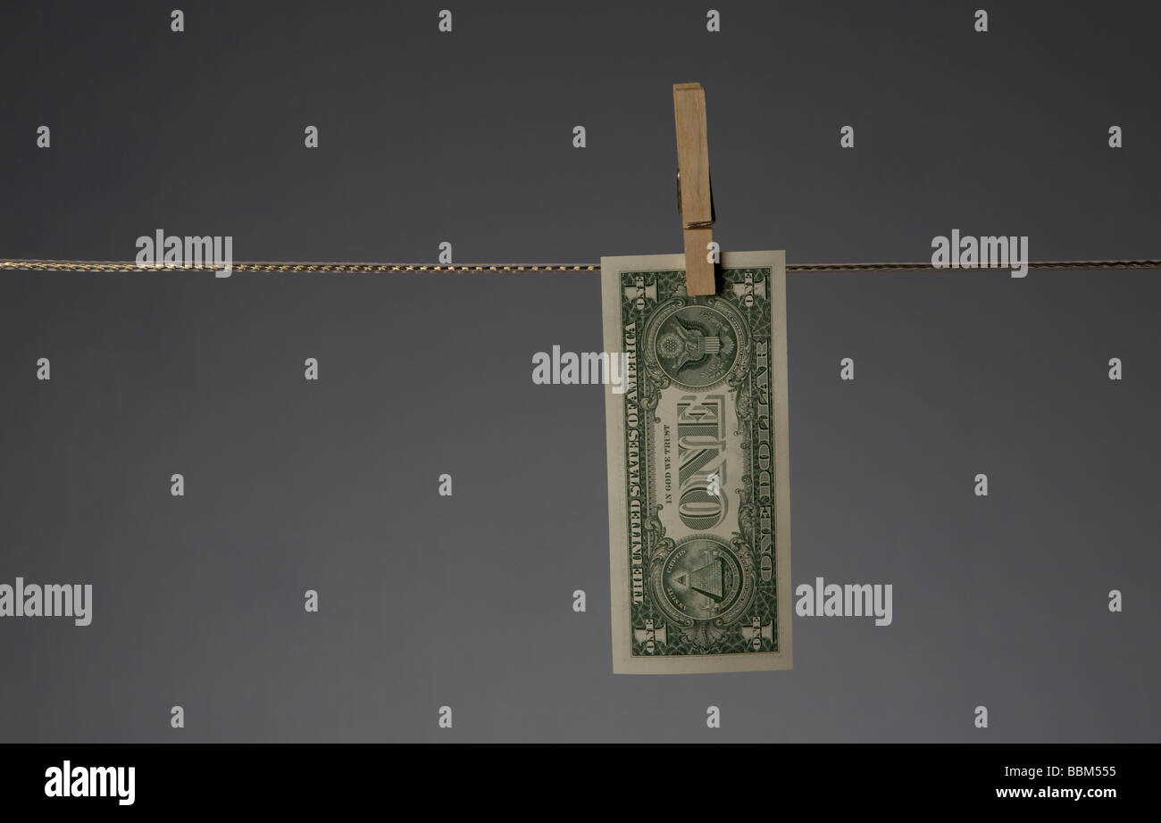 dollar bill on washing line Stock Photo - Alamy