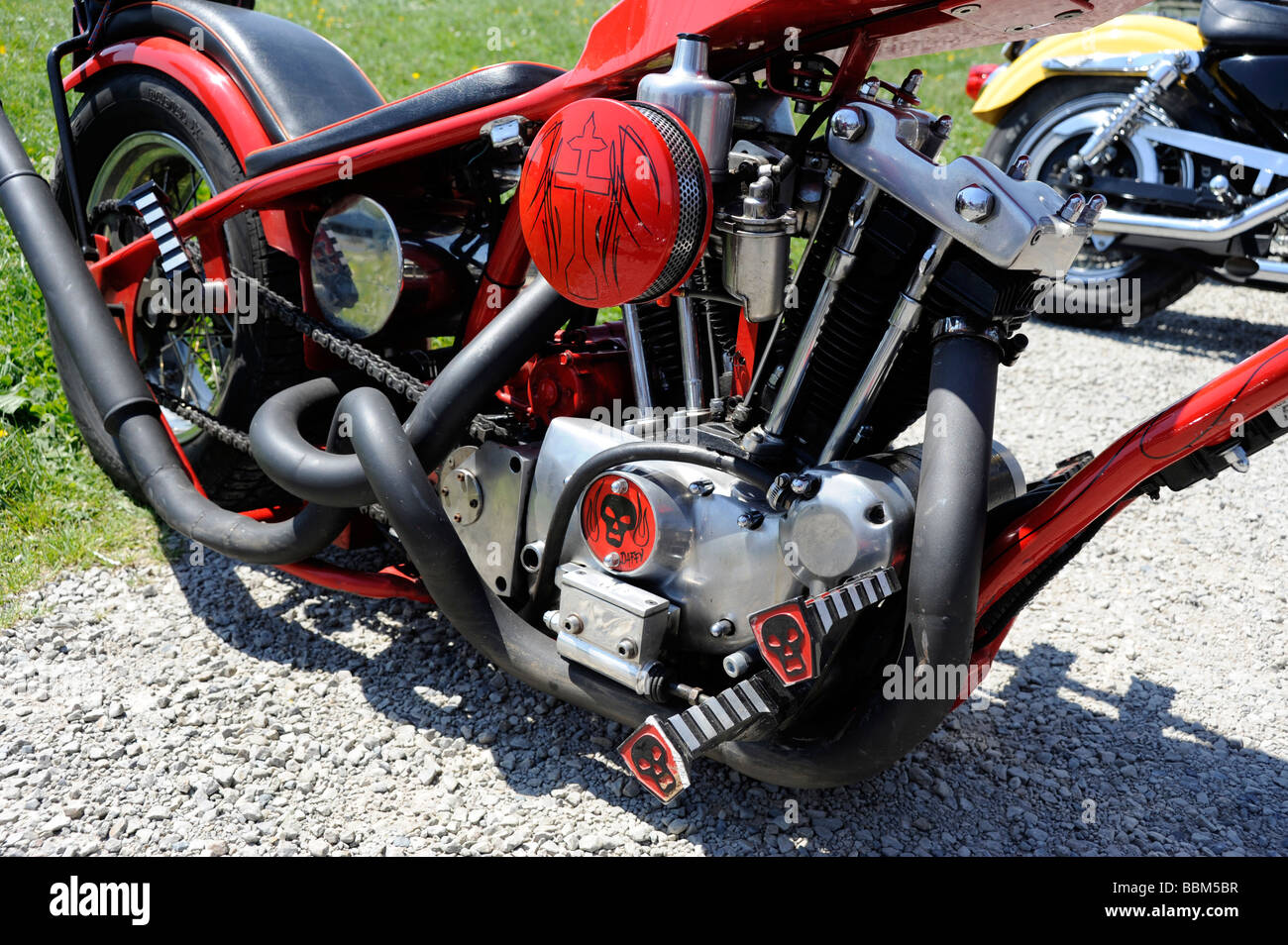 Red chopper Harley Davidson Stock Photo - Alamy