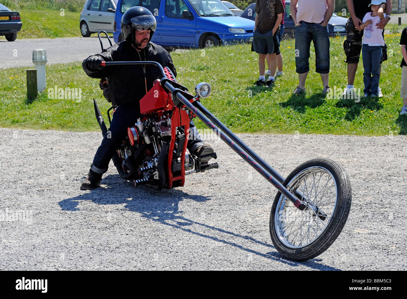 Red chopper Harley Davidson Stock Photo - Alamy