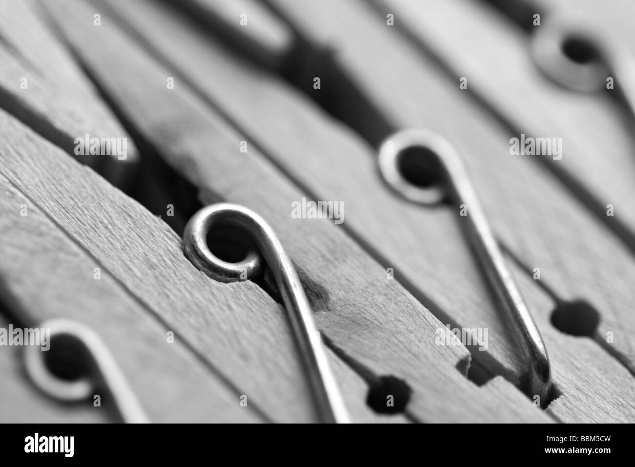 Wooden clothes pegs Black and White Stock Photos & Images - Alamy
