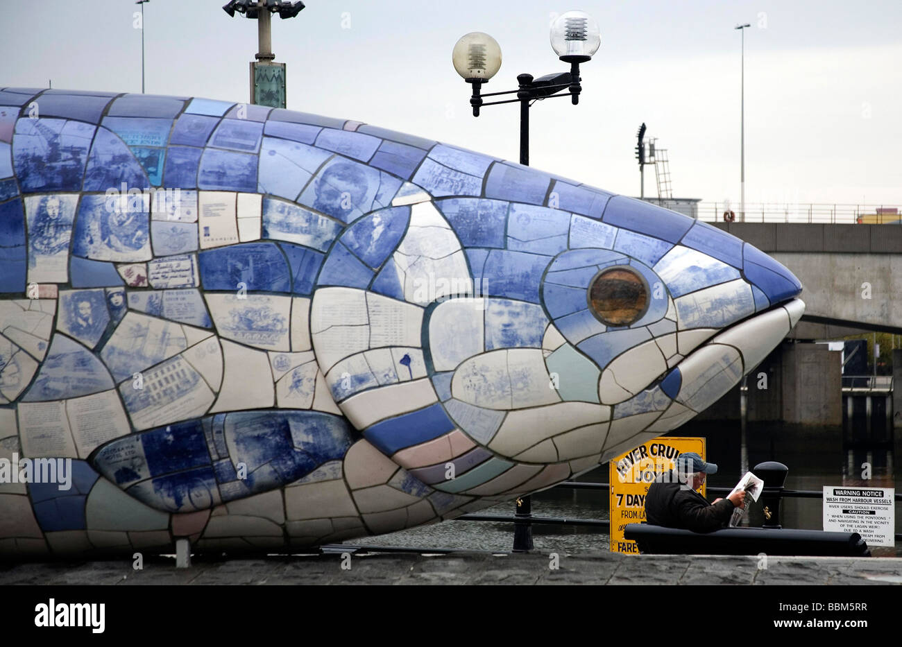 Belfast, Northern Ireland: Fish and man read morning paper on Donegal ...