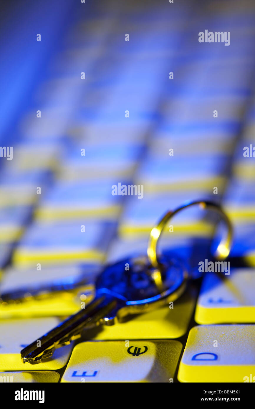 BUNCH OF KEYS OVER COMPUTER KEYBOARD Stock Photo - Alamy