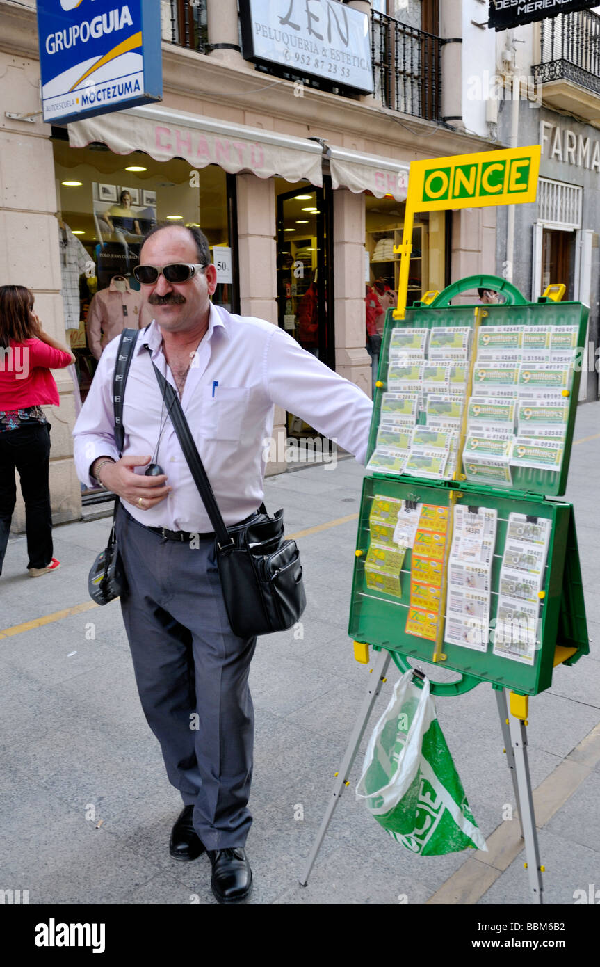 Lottery ticket salesman on the street of Ronda Andalucia Spain Stock ...