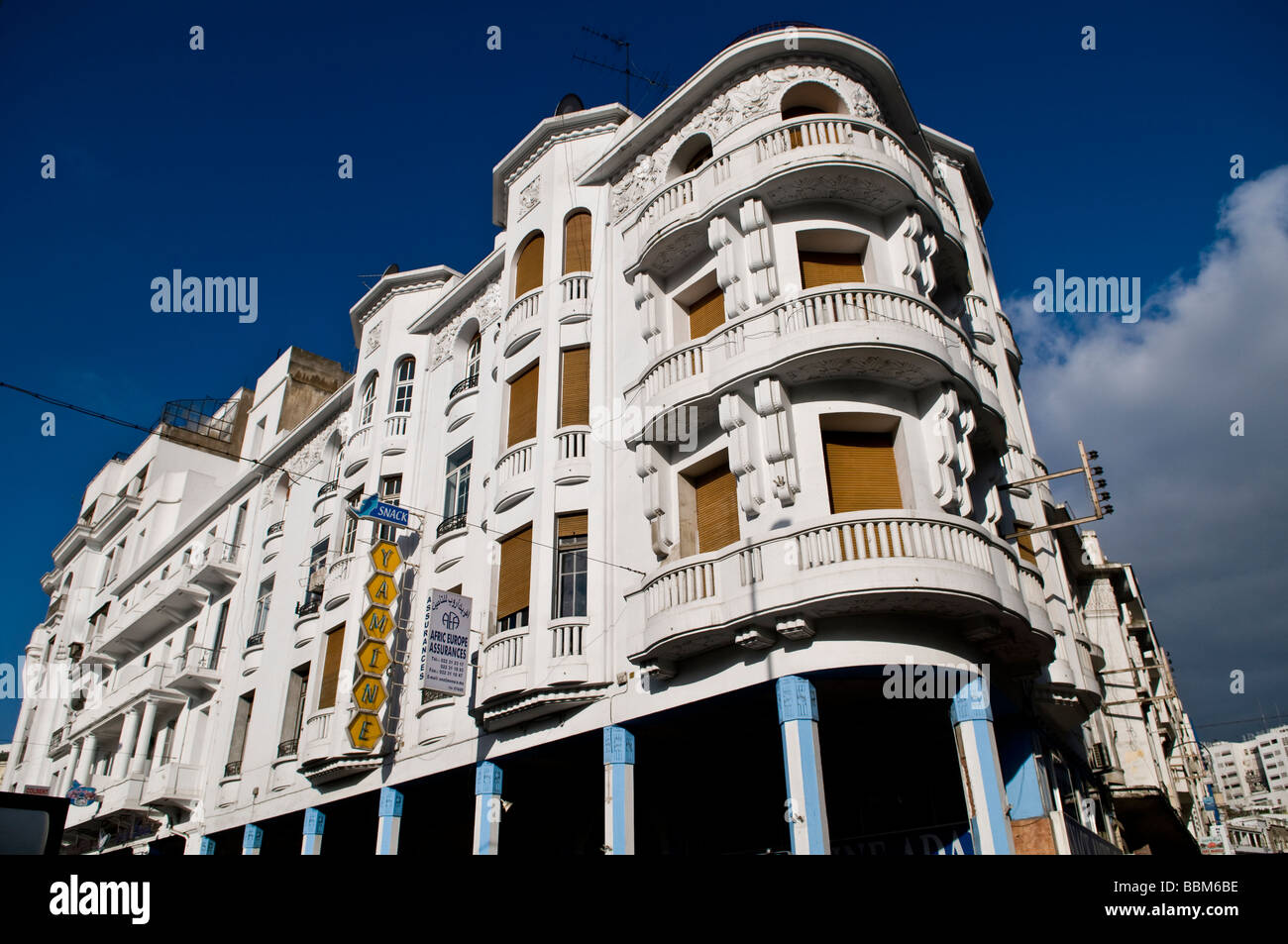 Beautiful white buildings in Casablanca Morocco s financial center ...