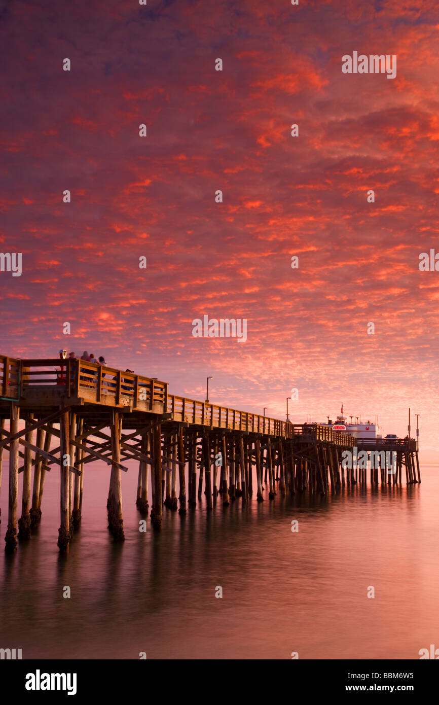 Sunset at the Balboa Pier Newport Beach Orange County California Stock ...
