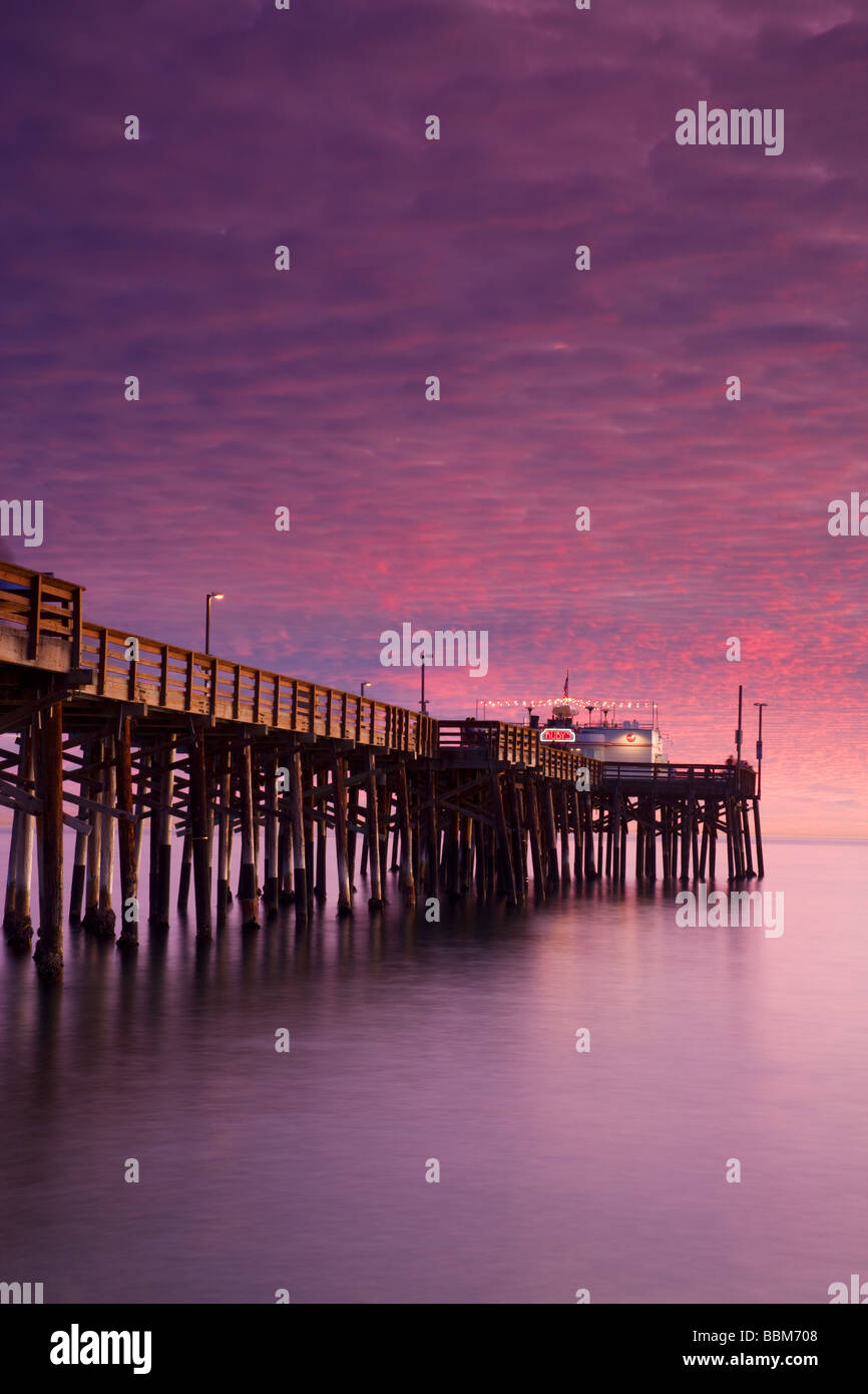 Sunset at the Balboa Pier Newport Beach Orange County California Stock ...