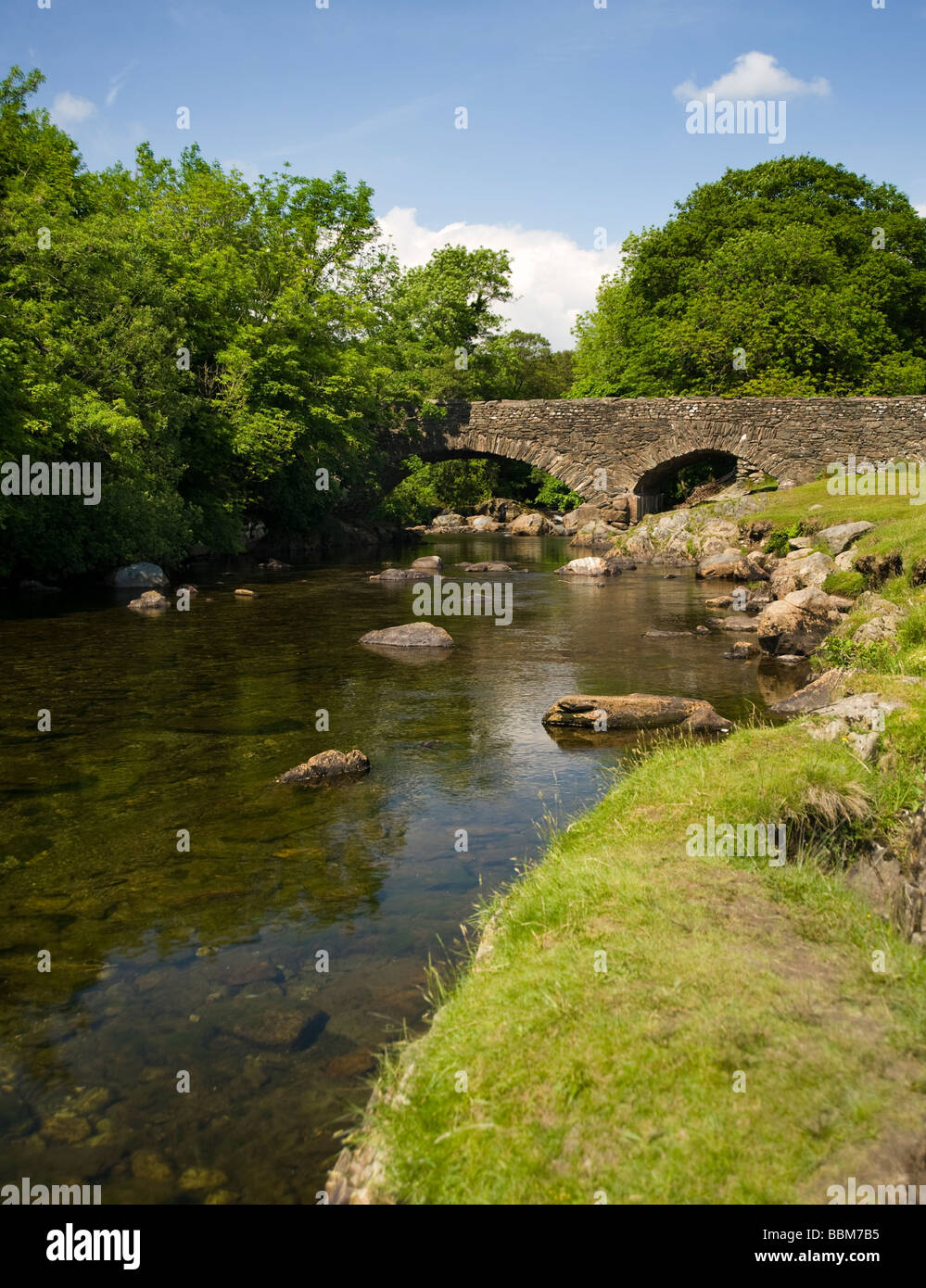 River Duddon and Bridge at Ulpha, The Lake District, Cumbria, United ...