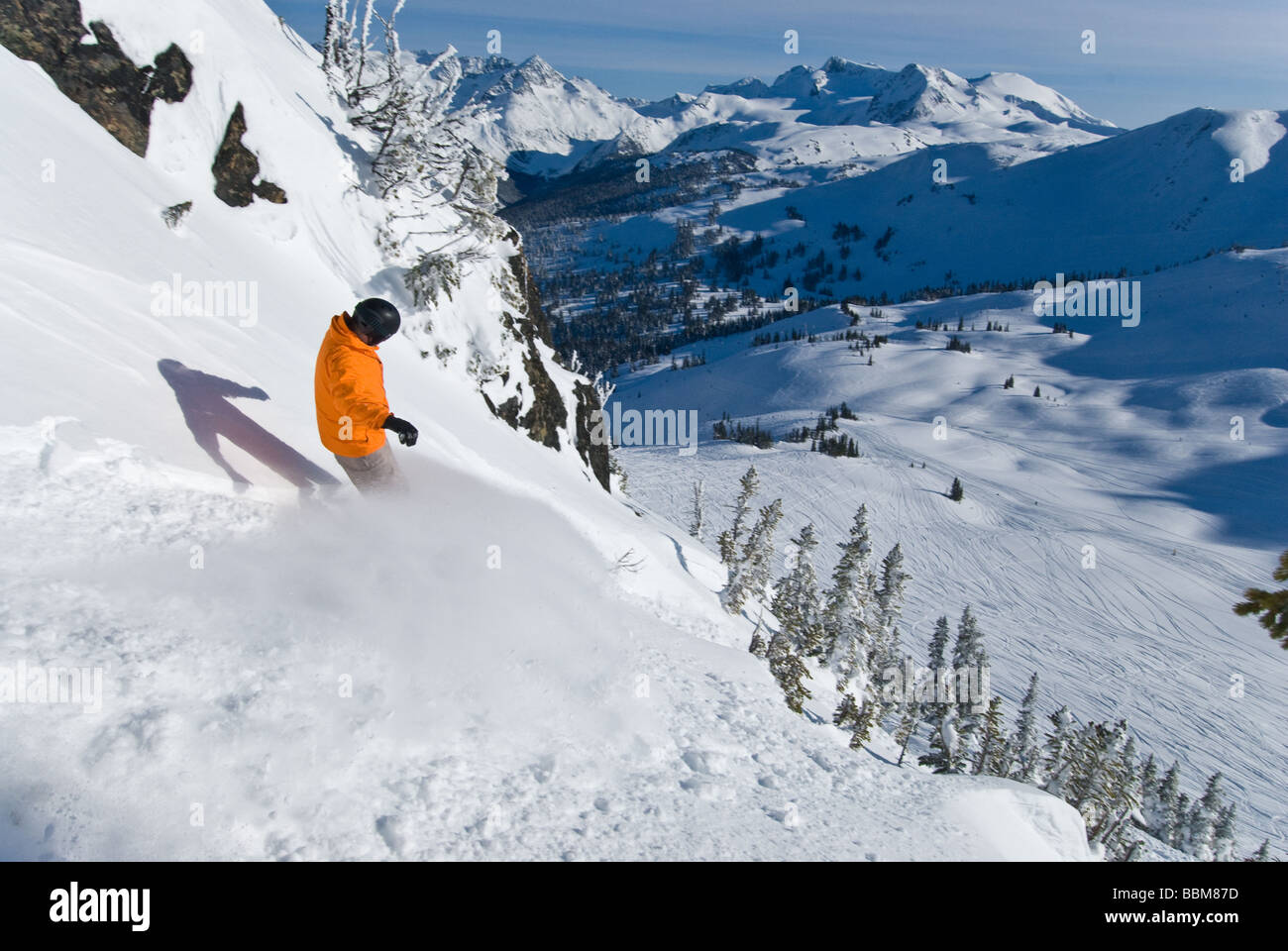 Snowboarding on Whistler Mountain Stock Photo - Alamy