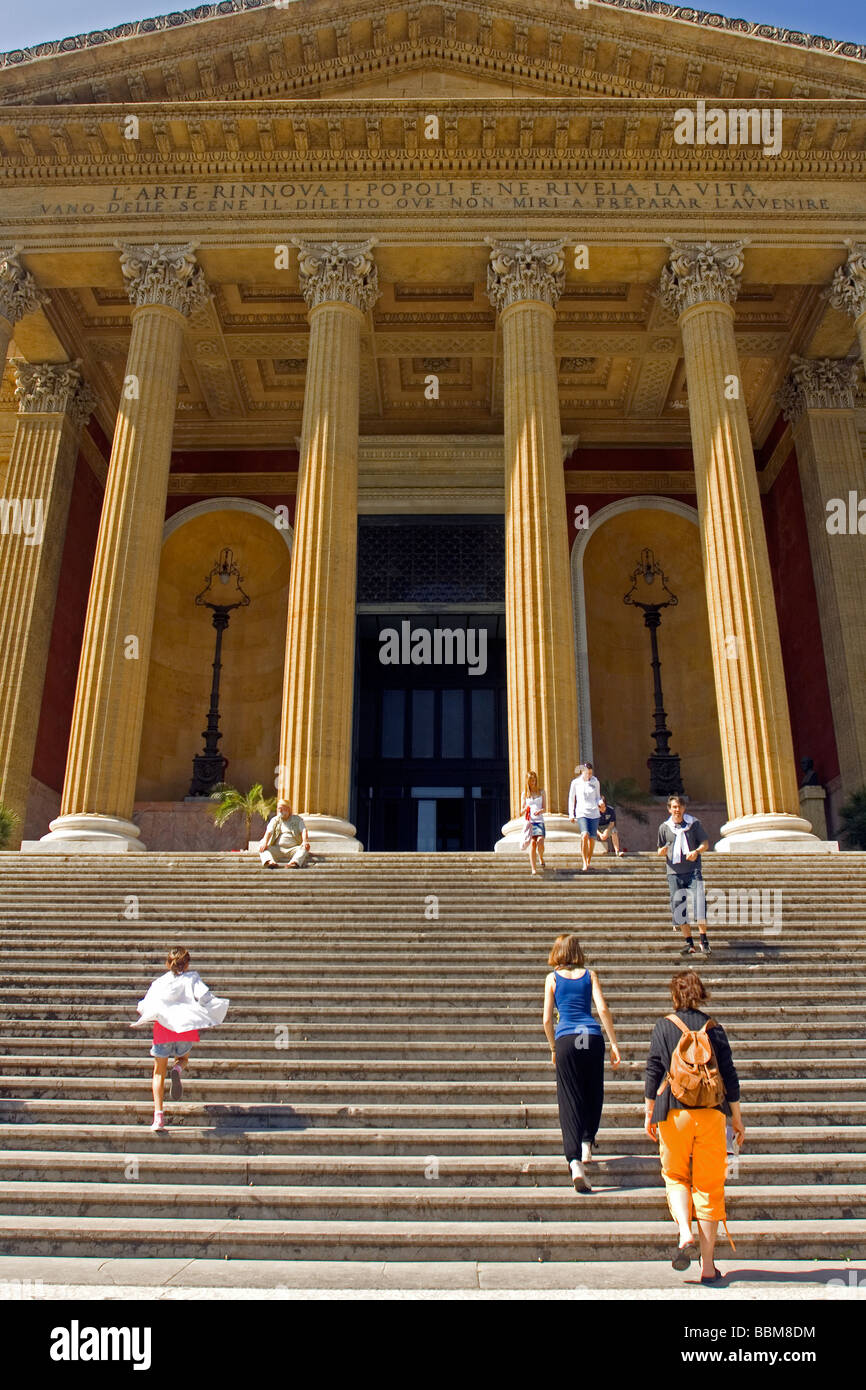 Massimo Theatre Teatro Massimo opera house Piazza Verdi Palermo Sicily ...