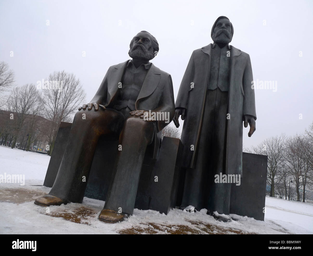 Memorial with statues of Karl Marx and Friedrich Engels on the Marx ...