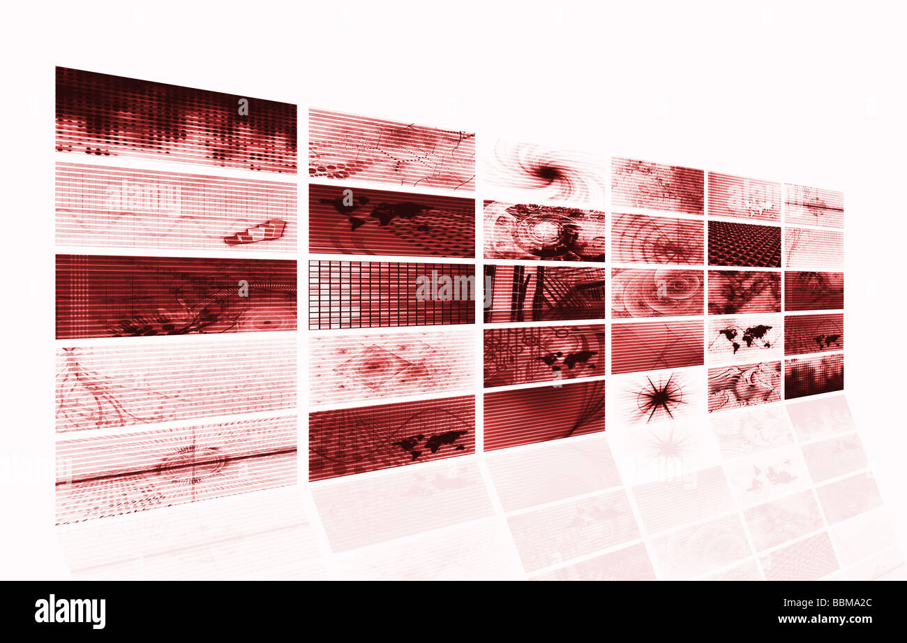 Red Futuristic Digital Age and Channels Background Stock Photo - Alamy