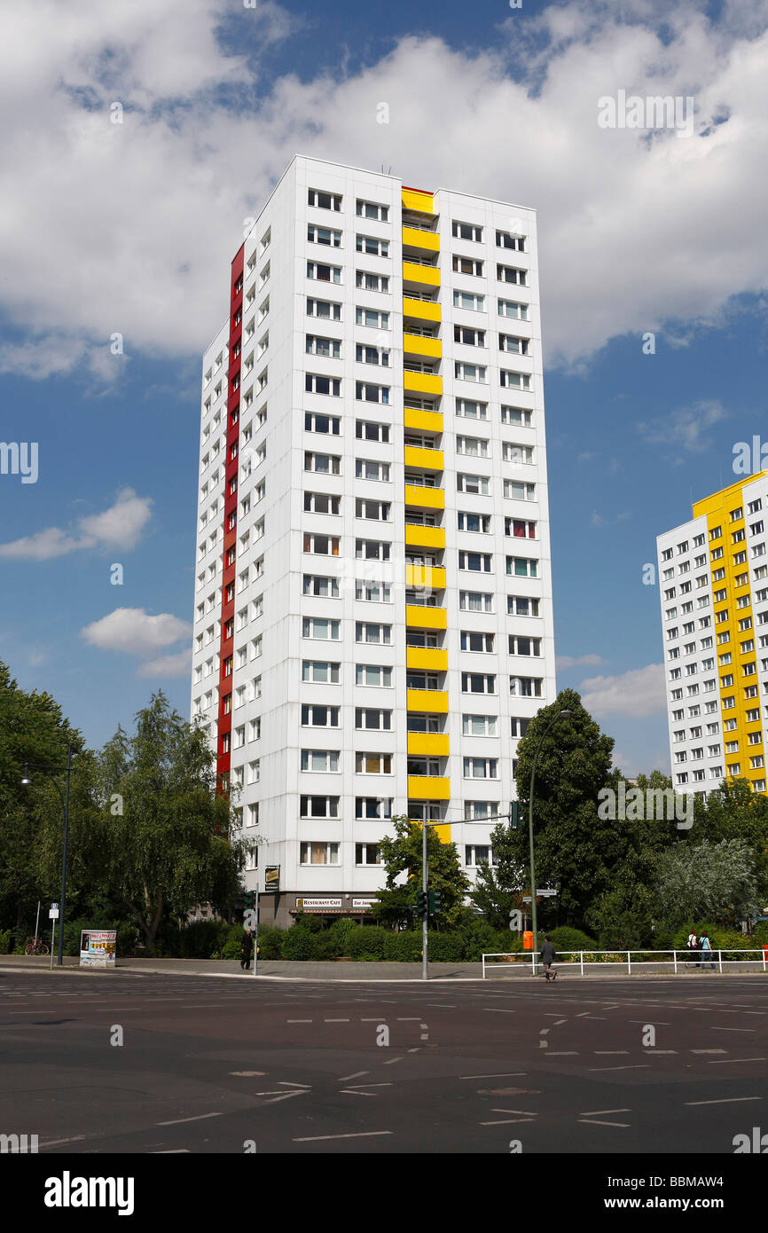 Plattenbau, prefabricated concrete high-rise apartment buildings ...