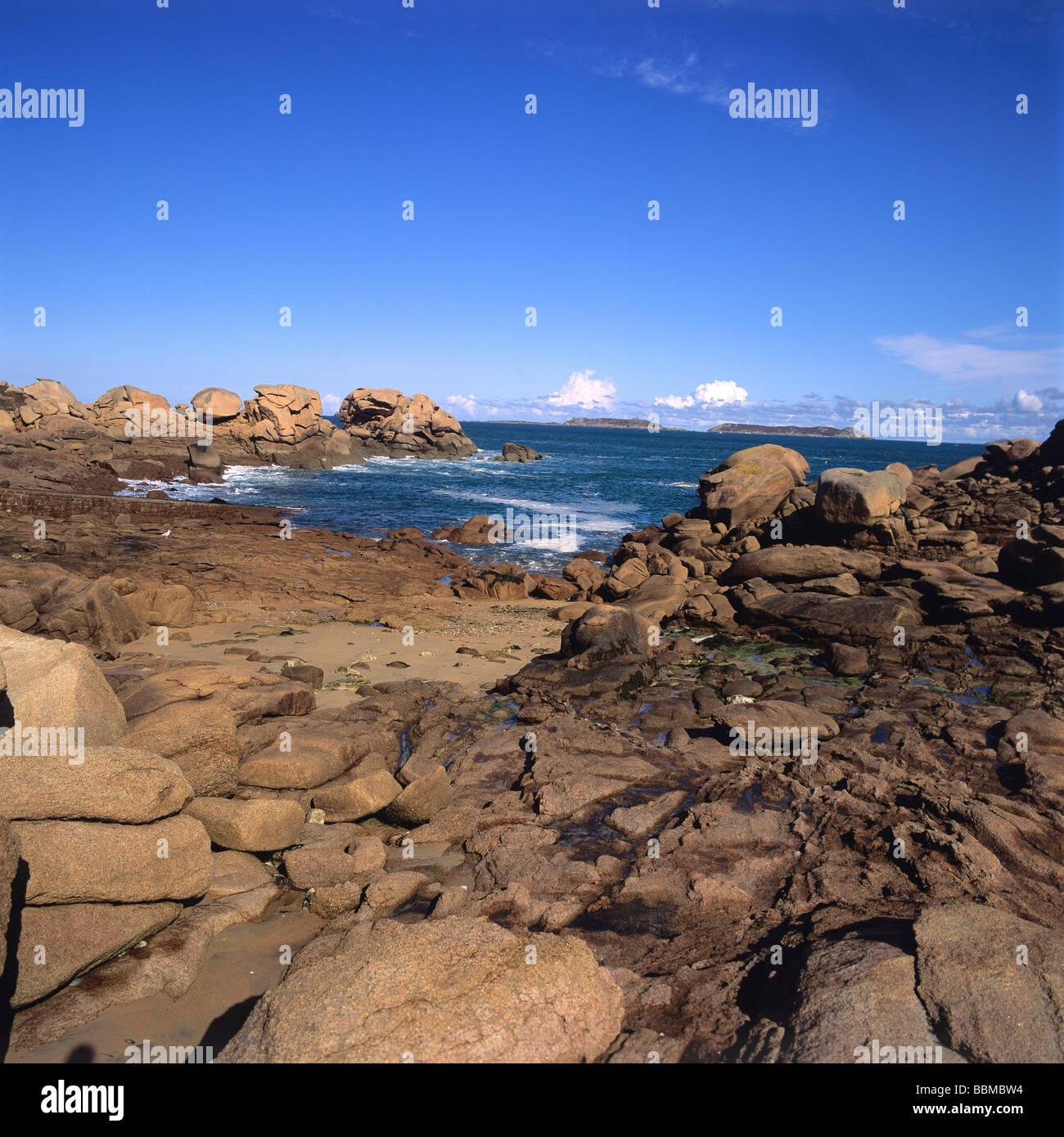 Cote De Granit Rose coast, Cotes-d'Armor, Brittany, France Stock Photo ...