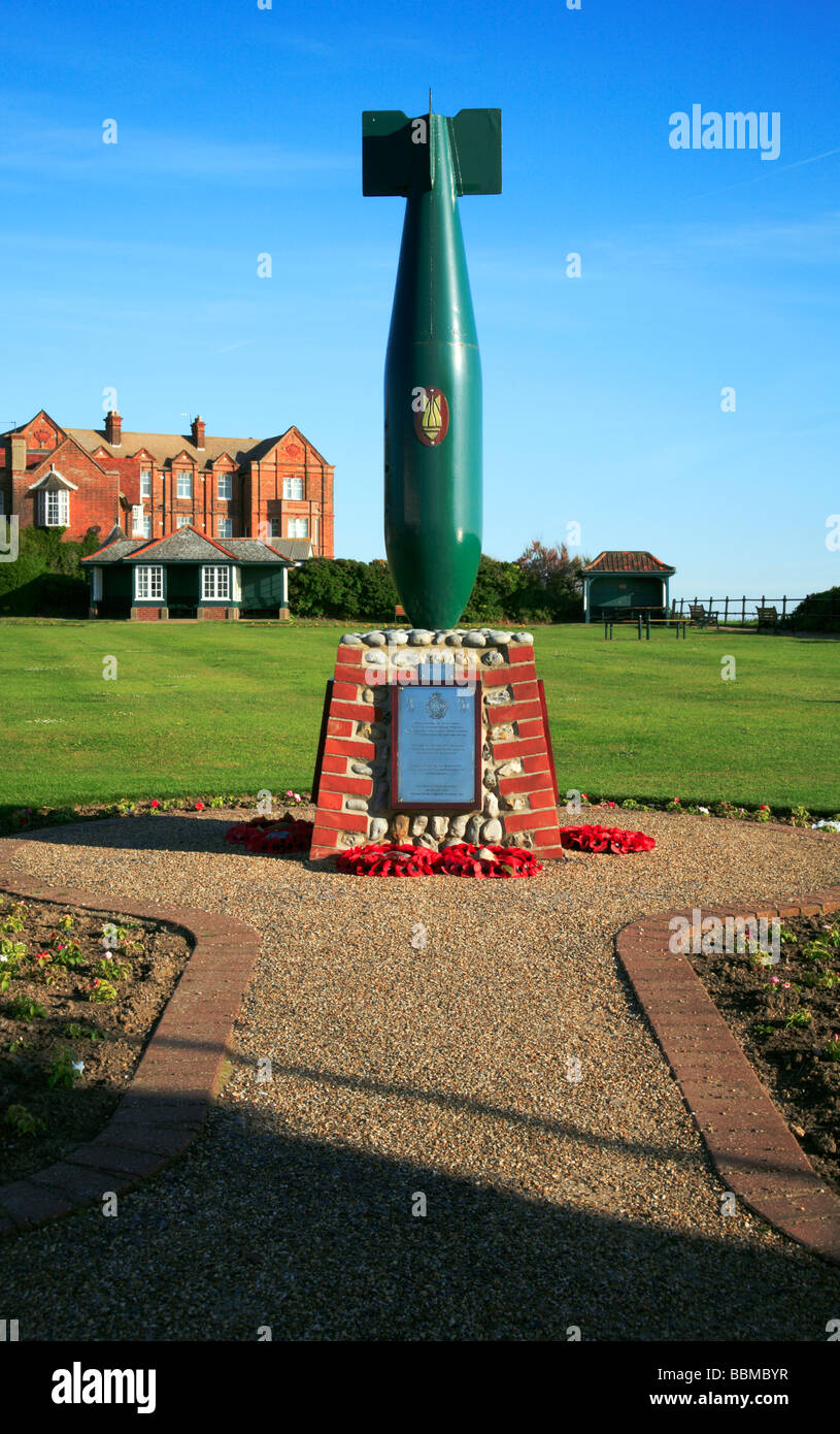 Memorial to the Royal Engineers Bomb Disposal Squadron on the seafront ...