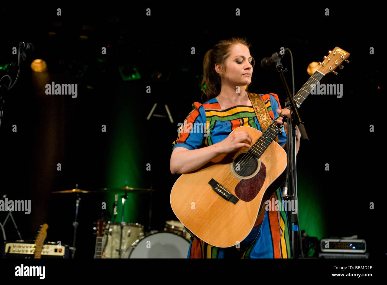 Swiss musician Priska Zemp, known as Heidi Happy, performing live ...