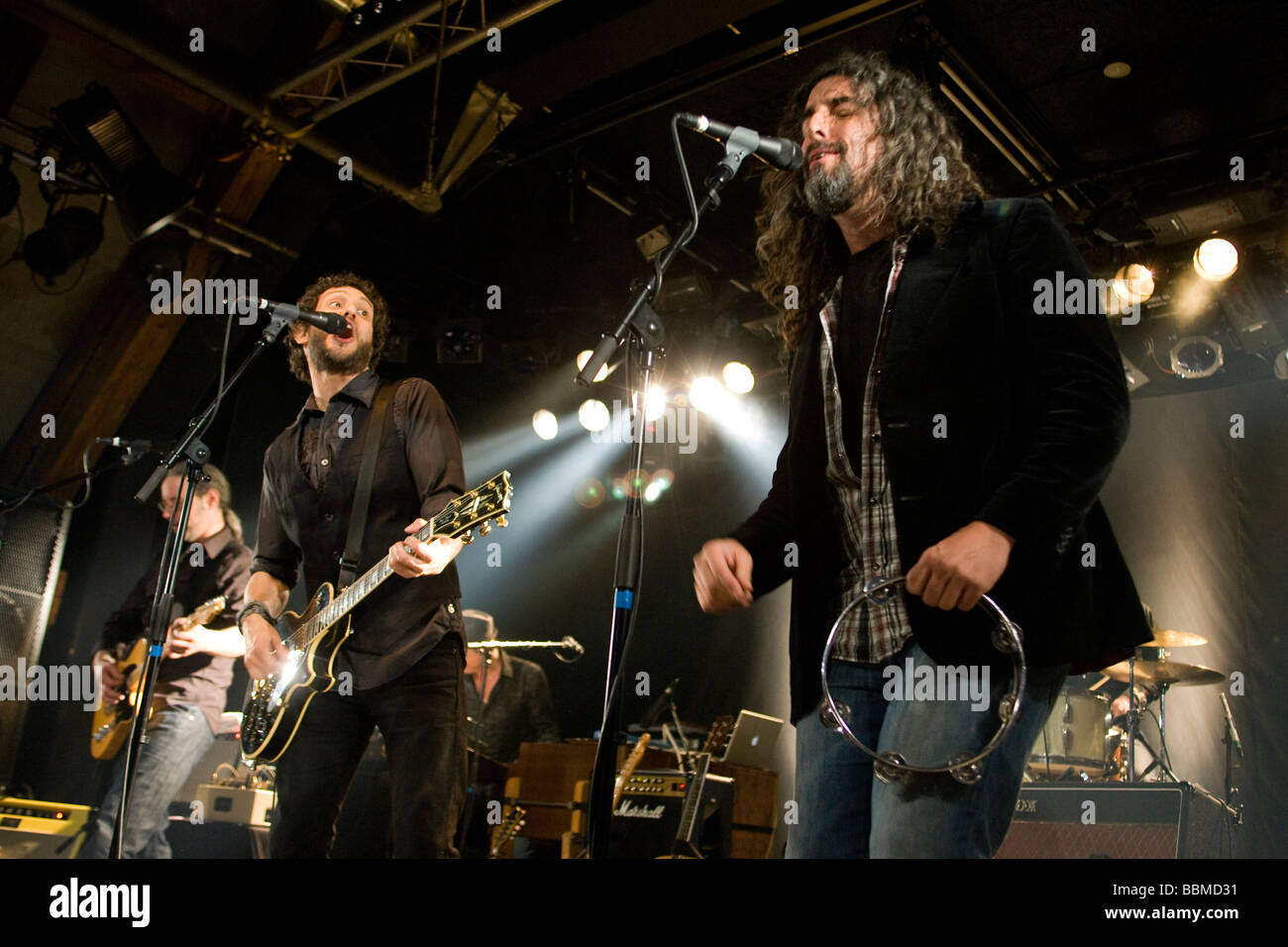 Swiss musician Reto Burrell and US musician Jimmy Coup performing live ...