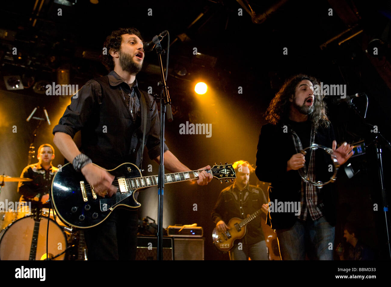 Swiss musician Reto Burrell and US musician Jimmy Coup performing live ...